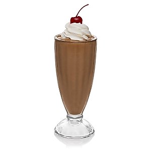 Libbey Fountain Shoppe Milkshake Glasses, 12-ounce, Set of 6