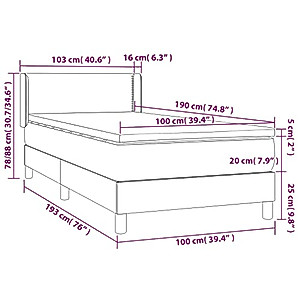 Bed Frames for Bed Room Box Spring Bed with Mattress Black Twin Faux Leather Headboard with Metal