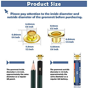 1203Pcs Grommet Tool Kit with Eyelet Pliers, PAXCOO 1/4 Inch Fabric Grommet Kit with Fabric Eyelets Grommets, Washers and Hole Punch Grommet Hand Press kit for Fabric/Leather/Belt/Shoes/Cloths