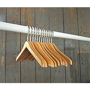 NAHANCO MINI612 6" Mini Wooden Hangers for Dolls Clothes, Pet Apparel or Accessories, Natural (Pack of 12)