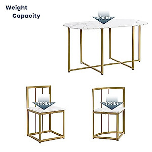 Merax Compact Dining Table and Chairs for Small Space Faux Marble Dining Table Set for 6, 55inch Kitchen Table 7 Piece Set for Dining Room Living Room Modern Style