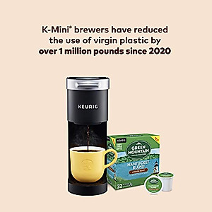 Keurig K-Mini Single Serve Coffee Maker with Green Mountain Coffee Roasters Nantucket Blend, Medium Roast, 32 ct K-Cup Coffee Pods