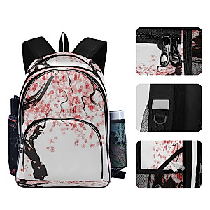 School Backpack Japanese Cherry Tree Blossom Bookbag Schoolbag for School Travel
