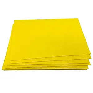 Jtnohx Stiff Craft Felt Sheets, 2mm Thick Felt Fabric for Crafts, 12pcs 7 x 11.3 inch Color Felt Squares for Sewing (Yellow)