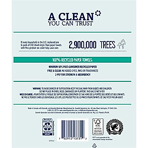 Seventh Generation Paper Towels 2-Ply 4 Pack 100% Recycled Paper 6 Rolls