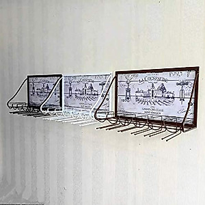 Wine Rack Wall-Mounted Wine Rack Creative Wine Glass Holder Goblet Holder Hanging Wine Rack Put 6 Bottles of Wine and Put 12-18 Glasses