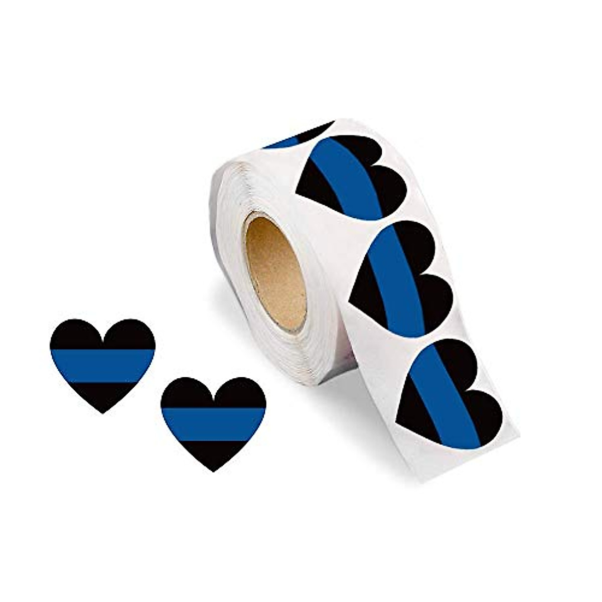 Fundraising For A Cause | Blue Line Heart Stickers - Police Support Stickers for Car Bumpers, Office Doors, Cell Phones and More (250 Stickers)