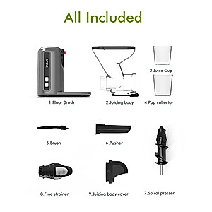 Slow Juicer Machines, SiFENE Cold Press Juicer, Dual Feed Chute Masticating Juicer, Juice Maker Extractor, Easy to Clean, Quiet Motor & Reverse Function, Brush& Recipes Included