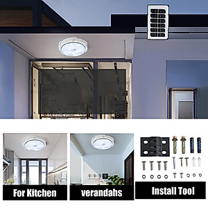 iFCOW Solar Indoor Lights for Home, Solar Shed Lights, Solar Powered Ceiling Light 300W Indoor Light with Remote and Timer for Barn Shed Garage