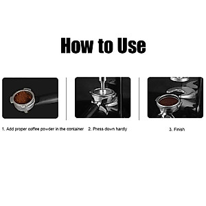 Coffee Tamper, Stainless Steel Manual Quantitative Coffee Tamper Powder Pressing Machine Espresso Tamper Coffee Bean Press with 2 Base, for Commercial and Home Use