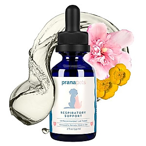 PranaPets Respiratory Support Supplement for Dogs & Cats | Naturally Promotes Optimal Respiratory Function in Pets | Safely aids with Symptoms of Seasonal Allergies