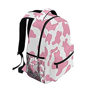 My Little Nest Casual School Backpack Pink Cow Spots Lightweight Travel Daypack College Shoulder Bag for Women Girls Teenage One_Size