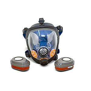 Parcil Distribution Wildfire Safety Kit - PD-101 Full Face Smoke Respirator & Fire Extinguisher Blanket Set - Home & Emergency Use - 2 P-A-3 Activated Carbon Filters