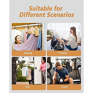 Sazfli Travel Folding Hangers, 10-Pack, Black & White, Portable and Durable PP+Aluminum Alloy, Space-Saving, Non-Slip Design, Perfect for Travel, Camping, and Home Use