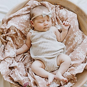 Ali+Oli Ultra-Soft Headband Bow Set Baby Girls- Handmade Baby Girl Headbands with Bows- Stretchy Nylon Hairbands for Newborn, Infant or Toddler- Baby Bow Headbands- Baby Accessories- Set of 3, Morning