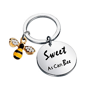 LQRI Bumble Bee Charm Keychain Honney Bee Birthday Gift Sweet As Can Bee Keychain Bee Jewelry Gift