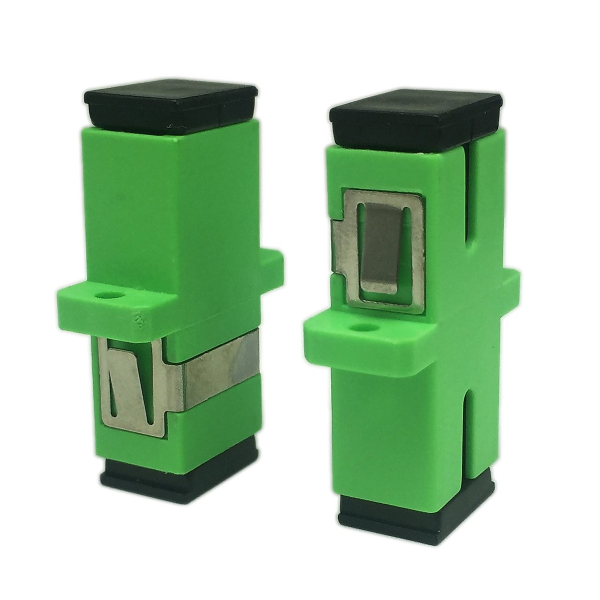 CERRXIAN SC Singlemode Fiber Optic Adapter SC Female to SC Female APC Simplex Single Mode Fiber Optical Coupler Network Internet Connector Adapter with Mount Panel (Green 5-Pack)