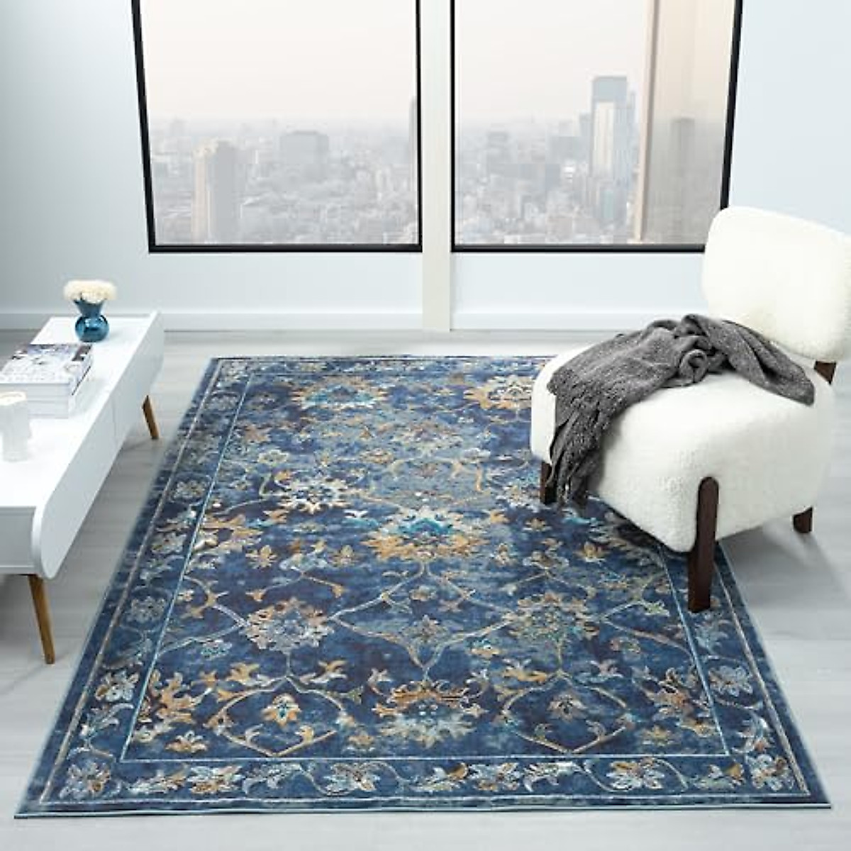 LR Home Gala Collection Area Rug, 8'9" x 11'9", Indigo Multi