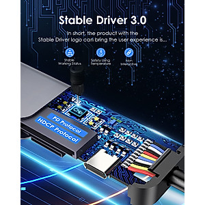LENTION USB C Hub with 100W Charging, 4K HDMI, Dual Card Reader, USB 3.0 & 2.0 Compatible 2023-2016 MacBook Pro, New Mac Air/Surface, Chromebook, More, Stable Driver Adapter (CB-CE18, Space Gray)