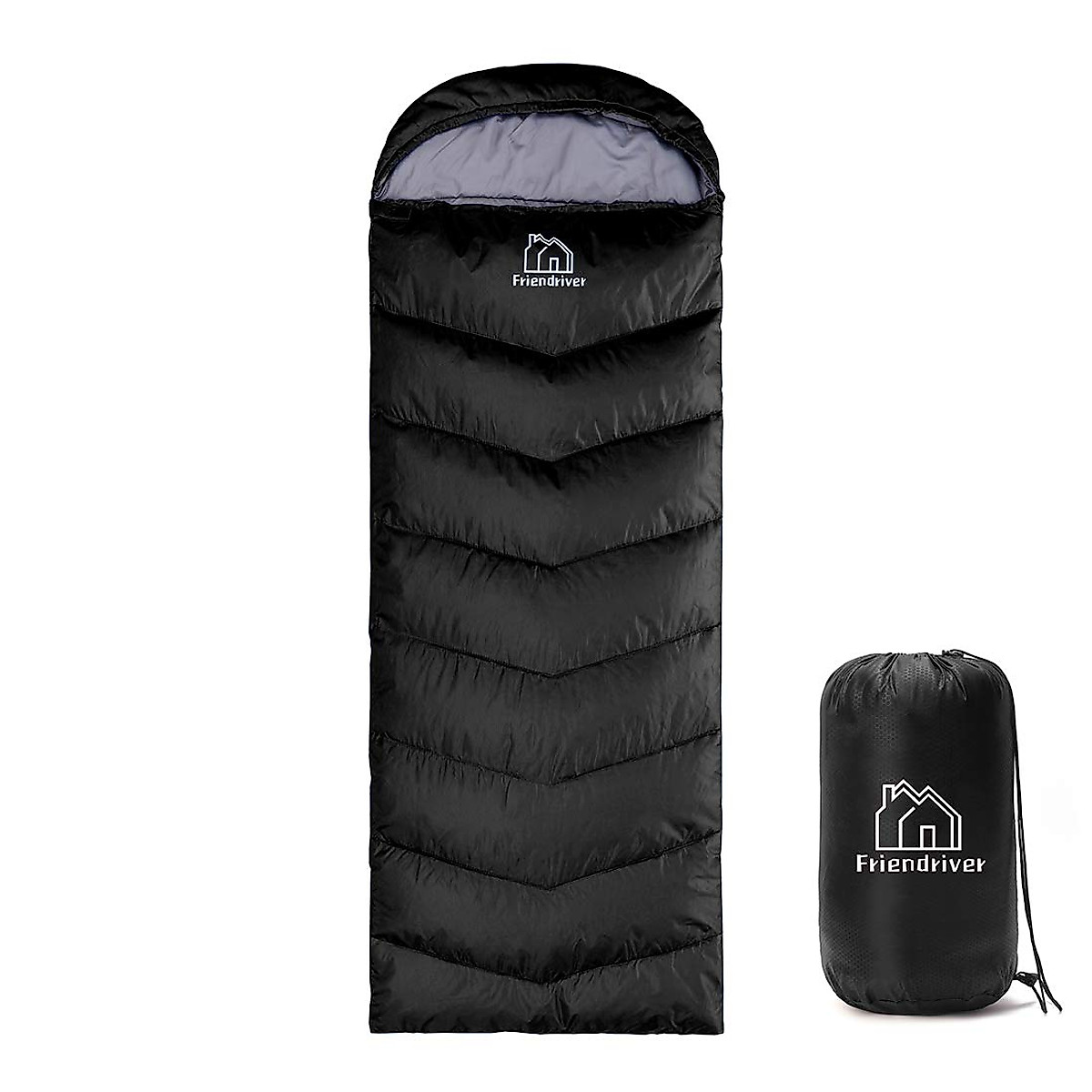 Friendriver XL Size Widened Upgraded Version of Camping Sleeping Bag 4 Seasons Warm and Cool, Lighter Weight, Adults and Children Can Use Waterproof Camping Bag, Travel and Outdoor Activities(Black)