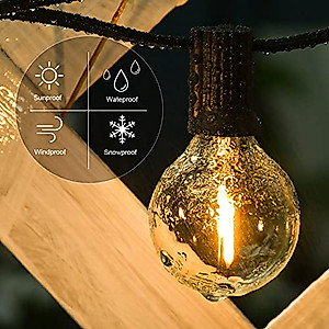 Outdoor String Lights LED 100FT - G40 Dimmable Globe Patio String Lights with 52 Shatterproof Plastic Bulbs - Waterproof Connectable Hanging Light String Lights for Backyard Bistro Cafe Garden Outside