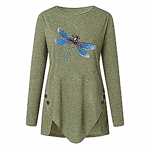 Fashion Long Sleeve Tops for Women Red Long Sleeve V Neck Shirt Women Floral Long Sleeve Tops for Women