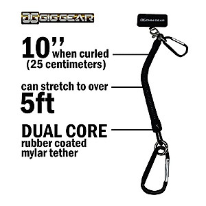 Drop Stop Mobile Phone Tether for Drop Damage and Theft Protection - Universal Phone Lanyard with Carabiners for Secure Vest Attachment - Tablet and Phone Carrier for Daily Activities (Black)