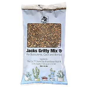 Bonsai Succulent and Cactus Soil - Jacks Gritty Mix #111 - Fast Draining – Fights Root Rot – Optimized pH (1/2 Gallon / 2 Dry Quarts)
