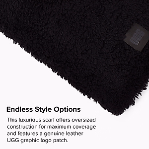 UGG Women's Sherpa Oversized Scarf, One Size, Black