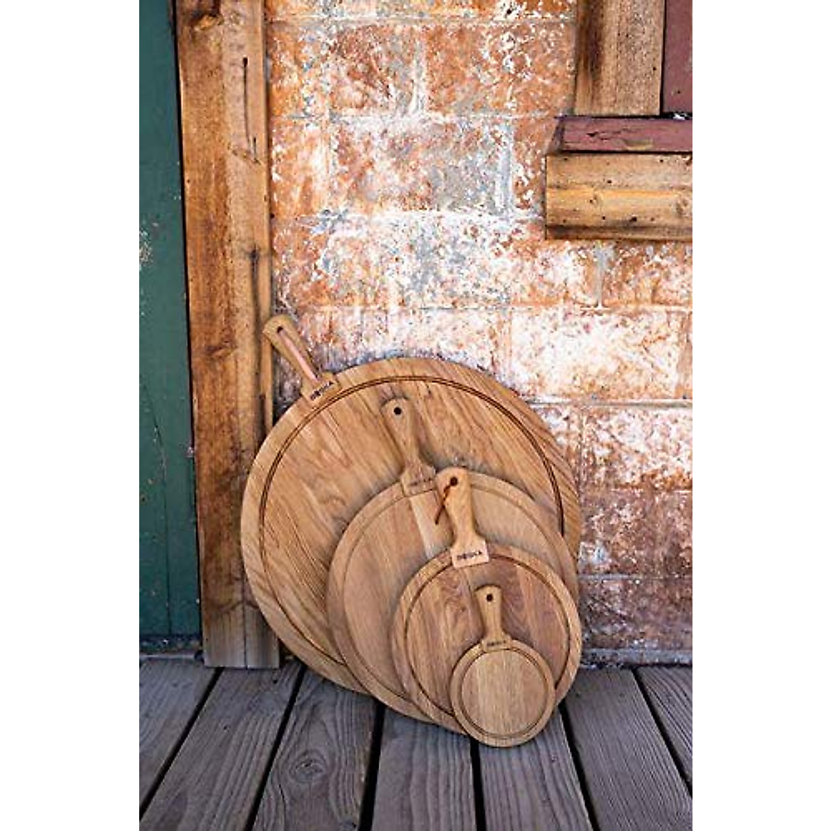 Boska Wooden Serving Cheese Round Board - Holland Life Best For Cheese, Tapas, Bread, and Desserts Presentation - Board Slab with Non-Slip Feet - Cutting and Charcuterie Board