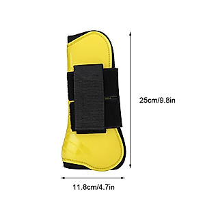 ViaGasaFamido 1 Pair Horse Support Boots, Open Front Jumping Tendon Horses Boots for Jumping Trail Riding and Turnout (Yellow)