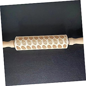SHOWERORO Wooden Carved Embossed Rolling Pin Egg Pattern Baking Rolling Pins for Pasta Biscuit Dough Jelly Pancakes Pastries Pizza