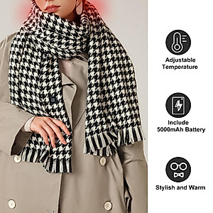 EN'DA professional Heated Scarf for Women Upgraded with 5V 5000mAh Rechargeable Battery Shawl Electric Heated Neck Pad for Winter