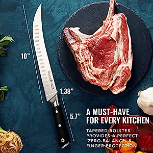 Cutluxe Butcher Knife – 10″ Cimeter & Breaking Knife – Forged High Carbon German Steel – Full Tang & Razor Sharp – Ergonomic Handle Design – Artisan Series