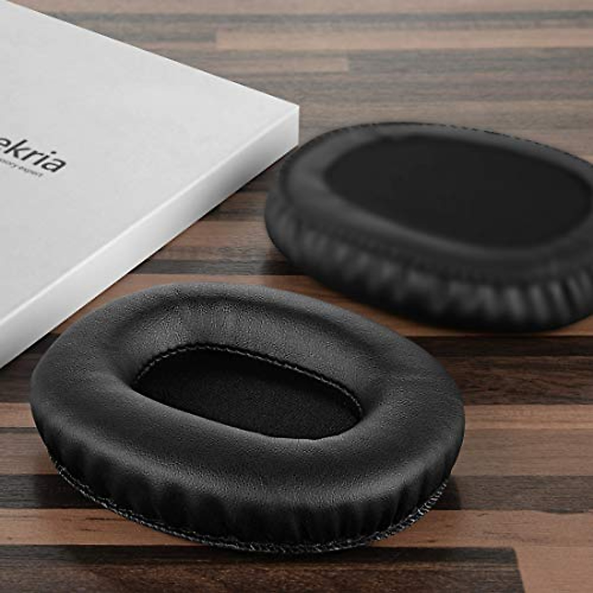 Geekria QuickFit Protein Leather Replacement Ear Pads for Marshall Monitor Headphones Ear Cushions, Headset Earpads, Ear Cups Repair Parts (Black)