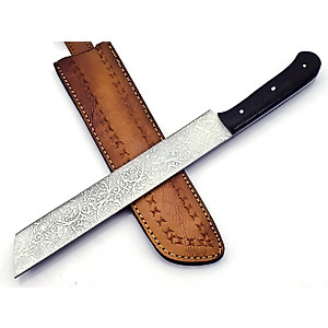 UK UNIQUE SHARP KNIVES BK-782 Handmade Stainless steel 15Inches Full Tang Hunting Knife - Beautiful Wenge Wood Handle