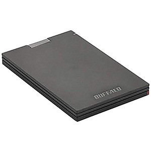 バッファロー Buffalo SSD-PG1.9U3-B/NL USB 3.1 Gen1 Portable SSD, 1.9TB, Made in Japan, PS5/PS4 (Manufacturer Operation Confirmed), Impact Resistant, Connector Protection Mechanism