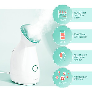 Colorfarm Facial Steamer Nano Ionic: Portable Face Steamer Deep Cleaning Unclogs Pores - Humidifier Hot Mist Steam Home Sauna Spa for Women Men Sinuses Moisturizing