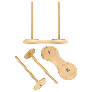 QWORK Weighted Double Yarn Ball Holder - Advanced Metal Twirling Mechanism - Knitting Crochet Spindle Dispenser for All Yarn Types