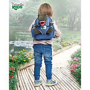Naturally KIDS Dinosaur Backpack, Dinosaur Toys for Kids 3-5, 2 Year Old Boy Birthday Gift, Toddler Backpack Boys Girls
