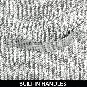 mDesign Narrow Dresser Storage Tower Stand with 4 Removable Fabric Drawers - Steel Frame, Wood Top Organizer for Bedroom, Entryway, Closet - Lido Collection - Gray