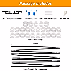 HOLICOLOR 12ft Table Balloon Arch Holder Kit, Balloon Stand Frame for Different Size Tables Balloon Garland Decorations Wedding Party Baby Shower Birthday Festival