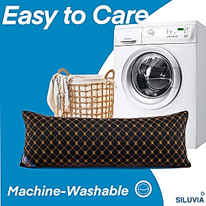 Siluvia Body Pillow for Adults-Premium Adjustable Loft Quilted Body Pillows - Hypoallergenic Fluffy Pillow - Quality Plush Pillow - Down Alternative Pillow (Gray-LightGray, 21”x54“)