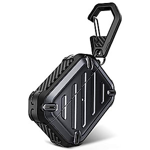 SUPCASE Unicorn Beetle Pro Series Case Designed for Airpods Pro (2022/2019), Full-Body Rugged Protective Case with Carabiner for AirPods Pro (2nd Generation / 1st Generation) (Black)