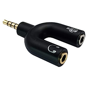 AAOTOKK 3.5mm Headphone Y Splitter Adapter Gold Plated 4 Pole 3.5mm Male to 3.5MM Headphone+Microphone (MIC) Female Plugs Audio Stereo Converter(2-Pack)