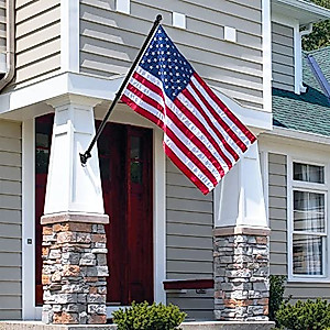 YeYeBest Flag Pole, 5 FT Flag Pole Kit for House, 2 No-Tangle Rings Clips, Flag Holder Bracket, Stainless Steel, Black