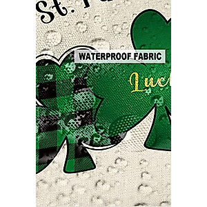 Outdoor Pillows 18x18 Waterproof Outdoor Pillow Covers, St. Patrick's Day Clovers Lucky Polyester Throw Pillow Covers Garden Cushion Decorative Case for Patio Couch Decoration Set of 2, Buffalo Plaid