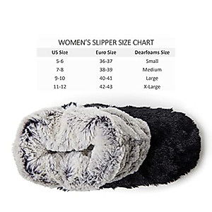 Dearfoams womens Beth Furry Foldover Boot Slipper, Black, Medium US