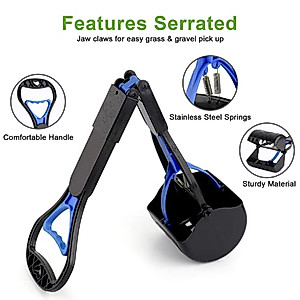 Sunkoon 28inch Non-Breakable Pooper Scooper for Dogs, Long Handle Foldable Portable Dog Scooper with High Strength Durable Spring, Easy to Pick Up for Grass and Gravel