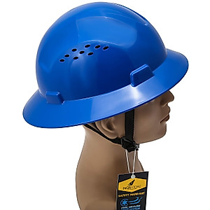 Noa Store HDPE Blue Full Brim Hard Hat with Fas-trac Suspension
